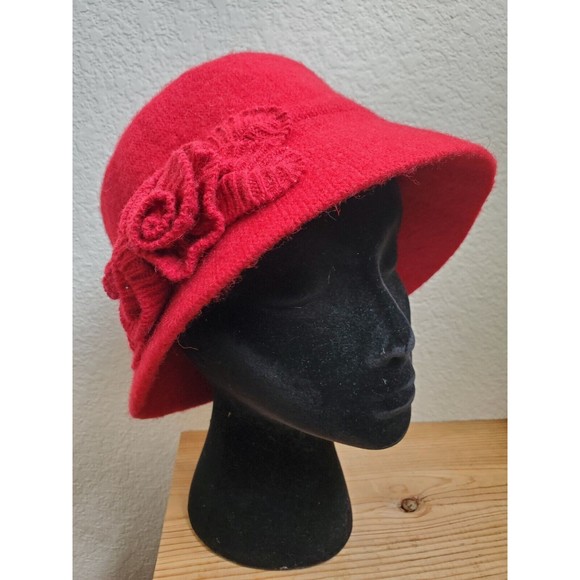 Croft & Barrow | Accessories | Croft Barrow Red Wool Blend Felt Cloche ...